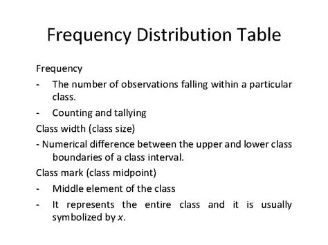 Frequency Distribution Recall Types Of Data Presentation Textual