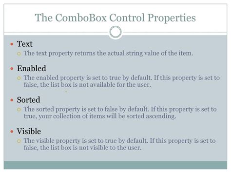 Apply Procedures To Develop Menus List Box And Combo Box Objects Ppt Download