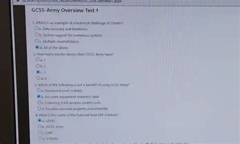 Gcss Army Overview Test 1 Which Is An Example Of A