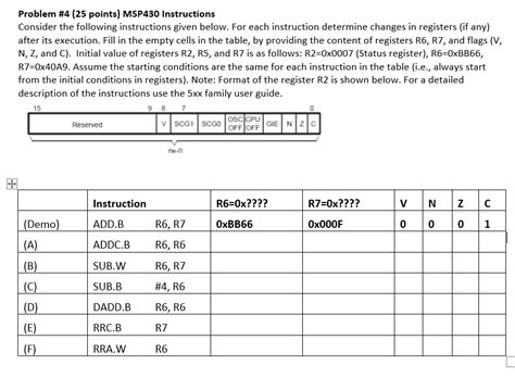 Solved Problem 4 25 Points Msp430 Instructions Consider