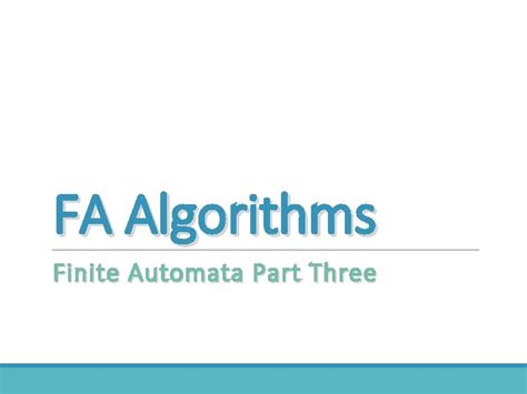 Fa Algorithms Finite Automata Part Three Kleene Star