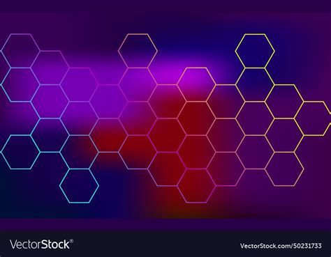 Hexagonal Colorful Molecules Royalty Free Vector Image