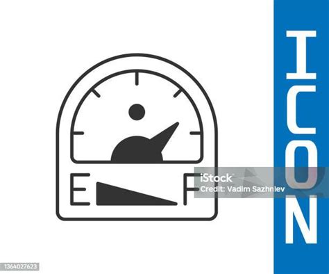 흰색 배경에 격리 된 회색 모터 가스 게이지 아이콘 빈 연료 미터 전체 탱크 표시 벡터 0명에 대한 스톡 벡터 아트 및 기타 이미지 Istock