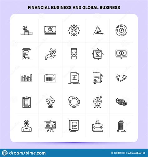 Outline 25 Financial Business And Global Business Icon Set Vector Line Style Design Black Icons