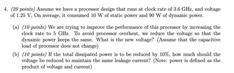 SOLVED Points Assume We Have A Processor Design That Runs At Clock Rate Of GHz And
