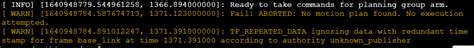 Fail ABORTED No Motion Plan Found Error ROS Manipulation In Days The Construct ROS Community