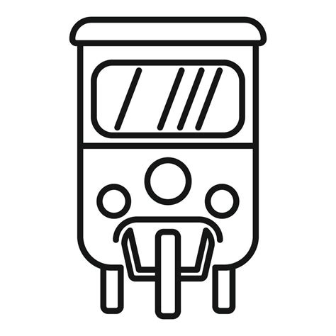 Traditional Indian Auto Rickshaw Front View Line Art 48287324 Vector Art At Vecteezy