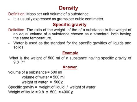 What Is Specific Gravity Definition Formula Specific Gravity