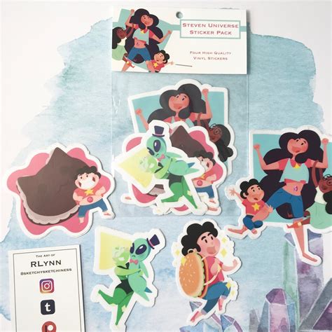 Steven Universe Themed Sticker Pack Featuring 4 High Quality Stickers Steven Universe Themed Sticker Pack Featuring 4 High Quality Stickers