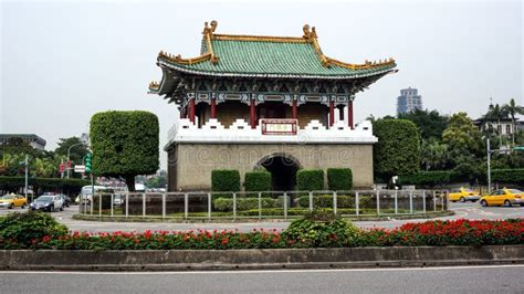 Ornately Designed Asian Temple In Jingfumen Taipei Taiwan Editorial