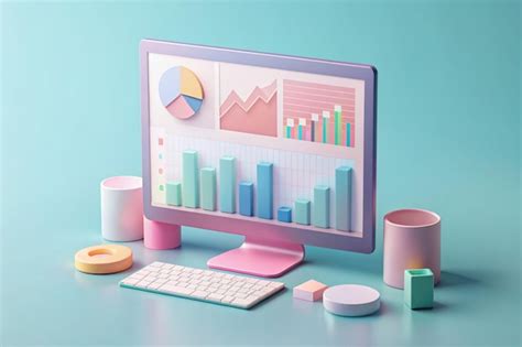 3d Rendering Of Computer Showing Web Development With 3d Shapespie