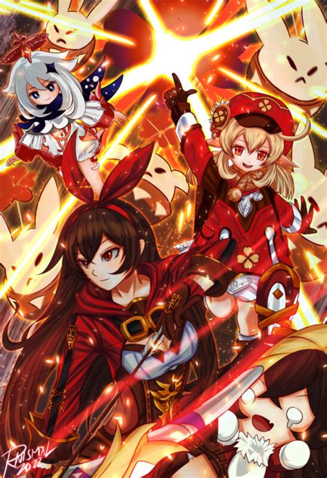 Genshin Klee Amber Paimon Tg Comics512