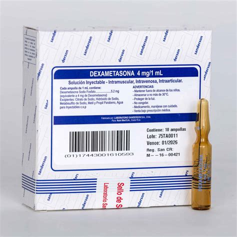 Dexametasona 4 Mg Ml Sln Iny Amp X 1 Ml Caja X 100 Inversiones Morro