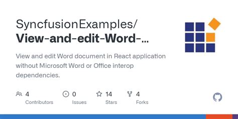 Github Syncfusionexamplesview And Edit Word Document In React View