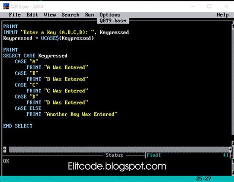 Qbasic Tutorial 9 Select Case Statements ~ Elitcode Learning Starts