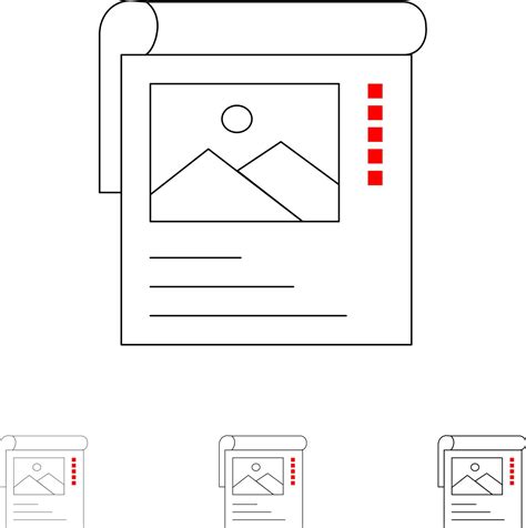 Wallpaper Poster Brochure Bold And Thin Black Line Icon Set 19100129 Vector Art At Vecteezy