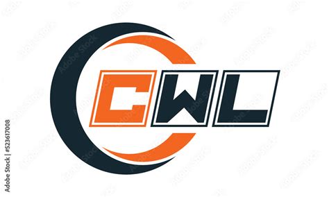 Cwl Three Letter Circle Logo Design Custom Font Logo Vector Template Abstract Logo Word