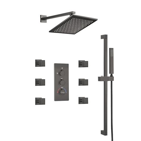 Best Shower Sale Fontana Gun Metal Grey Rainfall Led Shower With