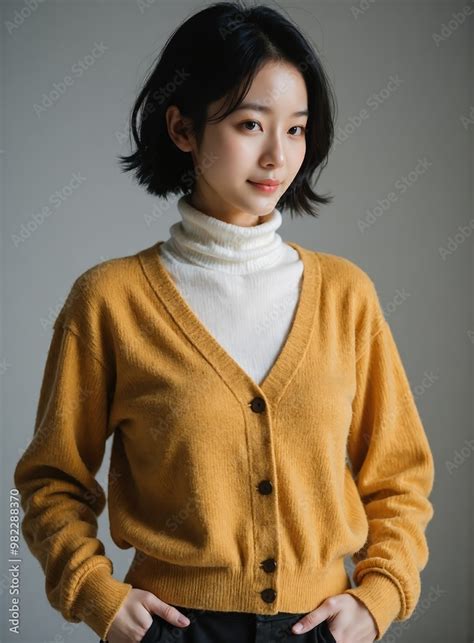 Elegant Asian Beauty Model Collection Of Natural Short Hair Portraits