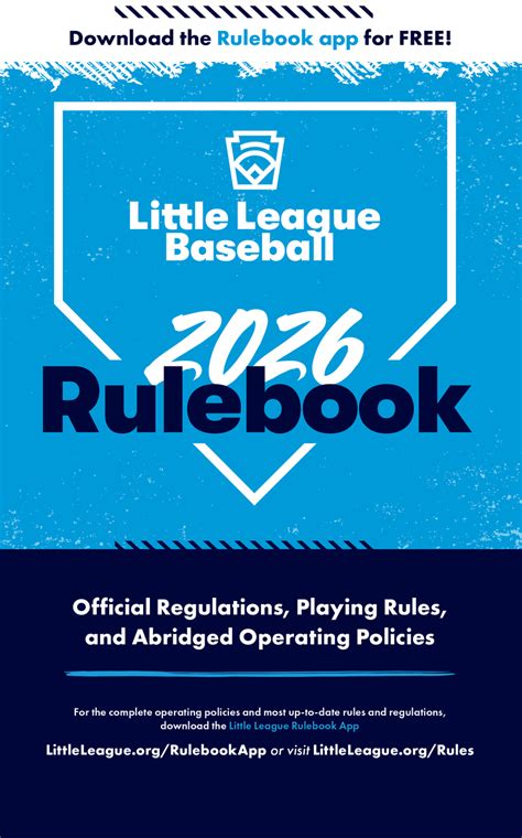 2026 Little League Baseball Rule Book
