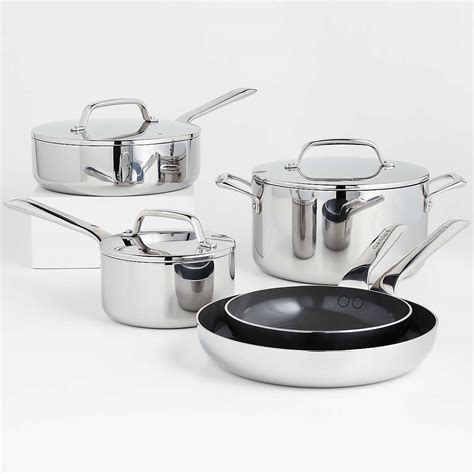 Non Stick Pots Pans Set Best Nonstick Cookware Sets Crate Barrel
