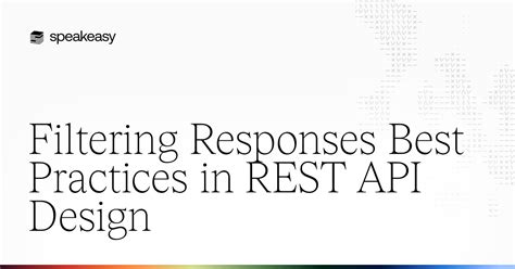Filtering Responses Best Practices In Rest Api Design Speakeasy