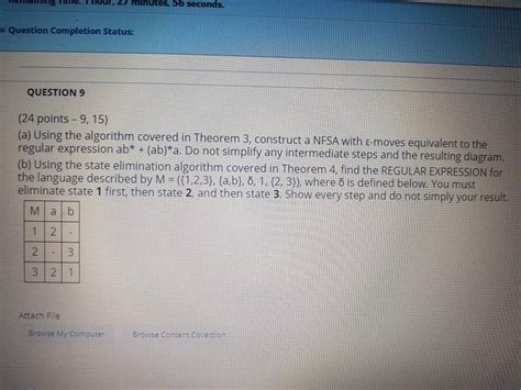 solved using the algorithm covered in theorem 3 construct a nfsa