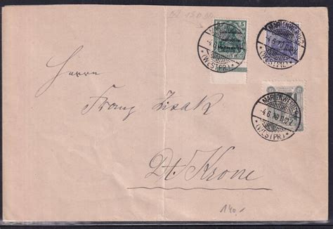 Marienwerder 1920 Letter To Deutsch Krone Michel 3 Catawiki