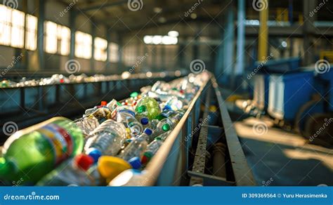 Piles Of Trash Inside A Waste Processing Building Stock Illustration