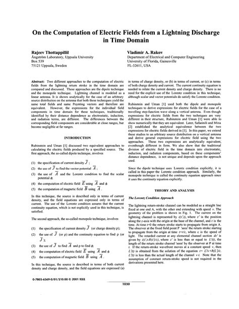 pdf on the computation of electric fields from a lightning discharge