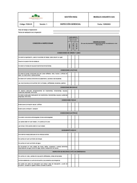 Fogi 35 Inspección Gerencial Pdf Agua
