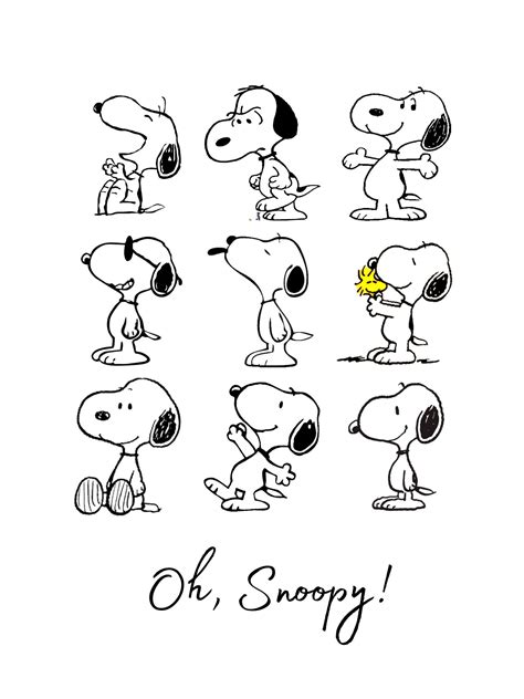 Snoopy Moods Wall Art Digital Files Instant Download Png And  Peanuts Gang Poster Simple