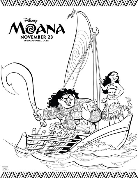 Disney Coloring Pages Moana Free Printable Templates
