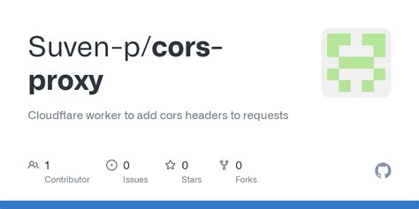 GitHub Suven P Cors Proxy Cloudflare Worker To Add Cors Headers To Requests