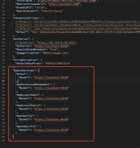 unable to load permissions after download source code for volo abp