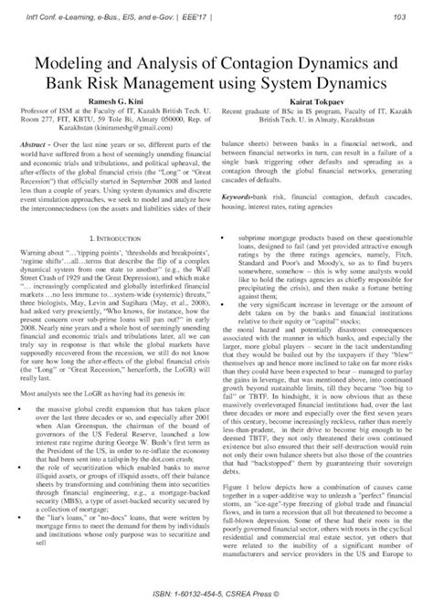 pdf modeling and analysis of contagion dynamics and bank risk