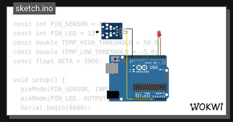 Temp Sens Led Wokwi Esp32 Stm32 Arduino Simulator