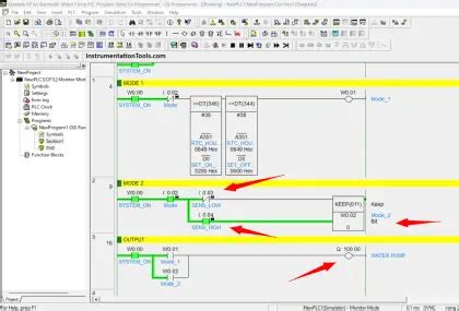 Design A Water Pump PLC Program Using CX Programmer