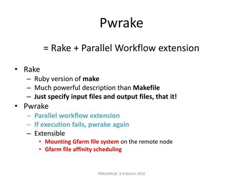ppt pwrake an extensible parallel and distributed flexible workflow