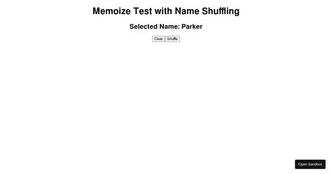 REACT MEMO SHUFFLE NAMES GAME Codesandbox