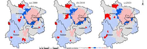Local Spatial Autocorrelation Lisa Results Of Ler And Esv In Southwest