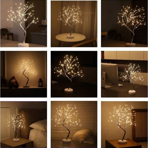 1 ชิ้น ไฟฟีเรียล Led บนโต๊ะ ไฟนีออนต้นไม้ ไฟดาวบานพุ่ม สีทอง เงิน ดำ สวิตช์สัมผัส 3 ถ่านaa