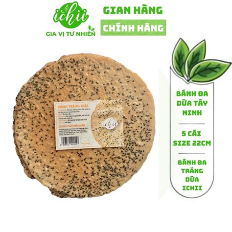 Bánh đa Dừa Tây Ninh Bánh đa Tráng Dừa Ichii 1 Bịch 5 Cái Size Lớn