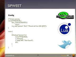 Kamailio SIP Routing In Lua PDF Programming Languages Computing