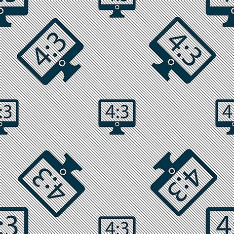 Geometric Texture Seamless Pattern With Widescreen Tv Icon Sign In 43 Aspect Ratio Vector Format