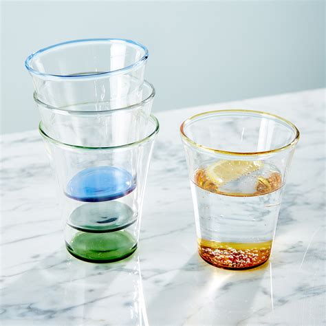Color Accent Drinking Glasses Set Of 4 Short Moma Design Store