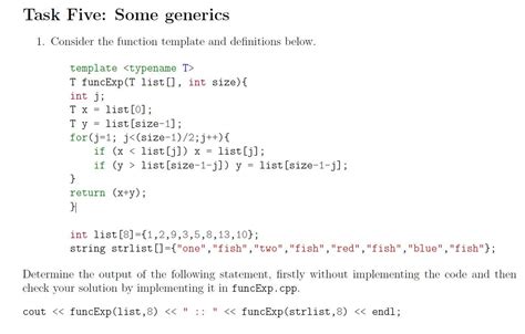 Solved Template T FuncExp T List Int Chegg Com