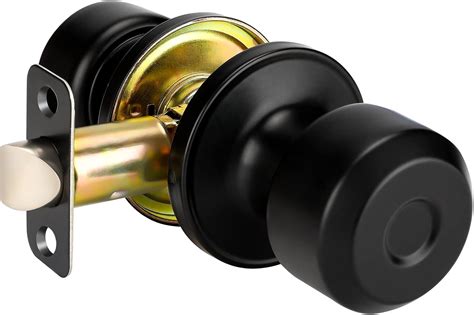 Goldenwarm Black Passage Door Knobs Round Knob Faceplate