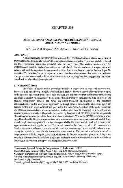 Pdf Simulation Of Coastal Profile Development Using A Boussinesq Wave Model