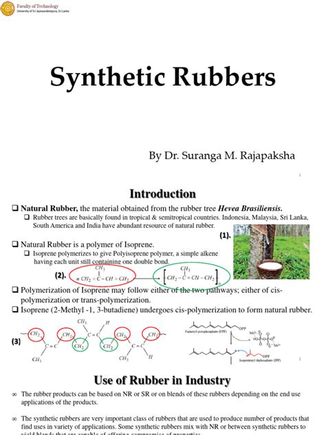 Synthetic Rubber Lec 1 2 Pdf Polymerization Polystyrene